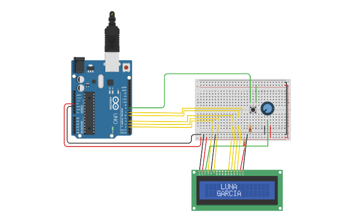 Circuit design PRACTICA LCD LUNA GARCIA - Tinkercad