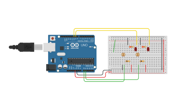 Circuit design Light sensor - Tinkercad