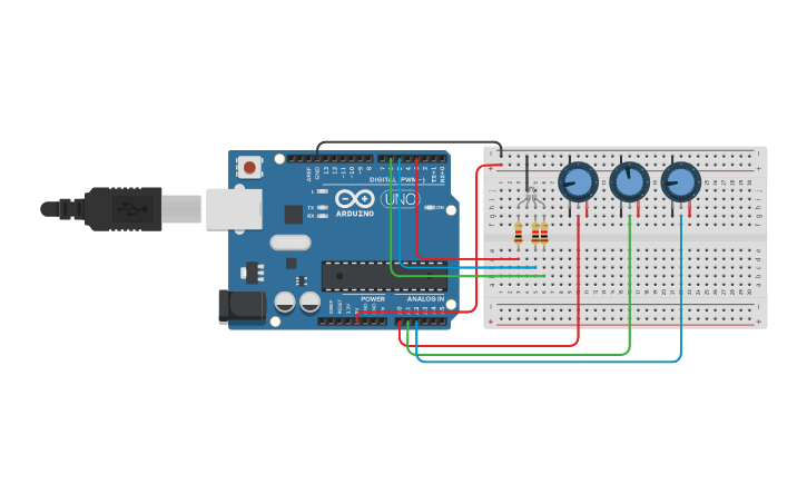 Circuit design PWM Arduino (Color Mixer) | Tinkercad Circuit design PWM Arduino (Color Mixer) | Tinkercad