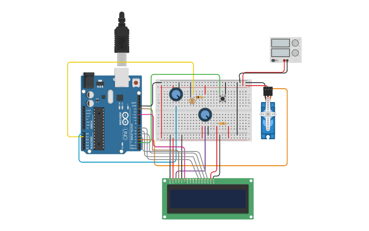 Circuit design servo - Tinkercad