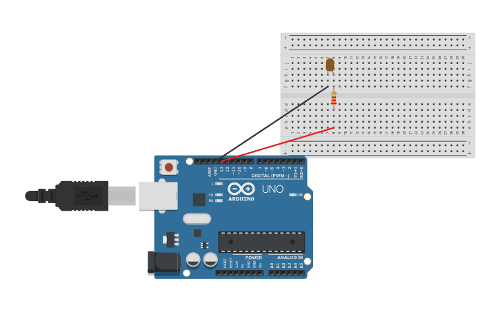 Circuit design Arduino salida digital - Tinkercad