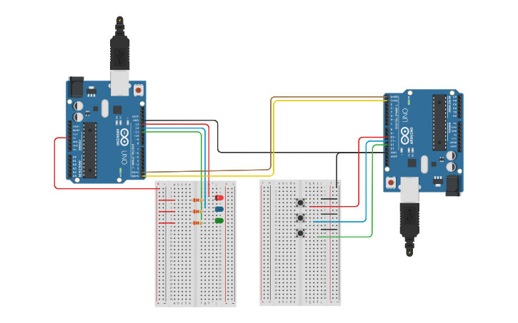 Circuit design Atividade 02 - Comunicação Serial - Tinkercad