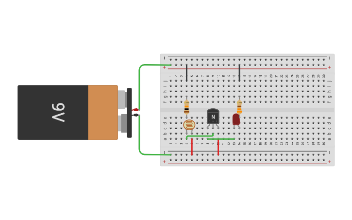 Circuit design LED Circuit with Transistor #3 - Tinkercad