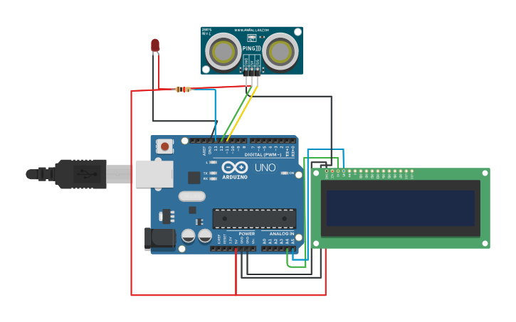 Circuit Design ЖК Экран и датчик Tinkercad