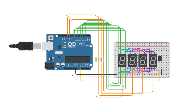 Circuit Design Tmp36 And 7 Segment 4 Tinkercad