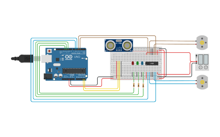 Circuit design AU21B1014_AP7_4 pin ultrasonic LED and motor interface ...
