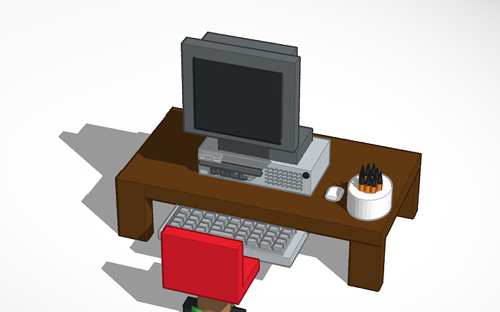 3D design a computer in a office - Tinkercad