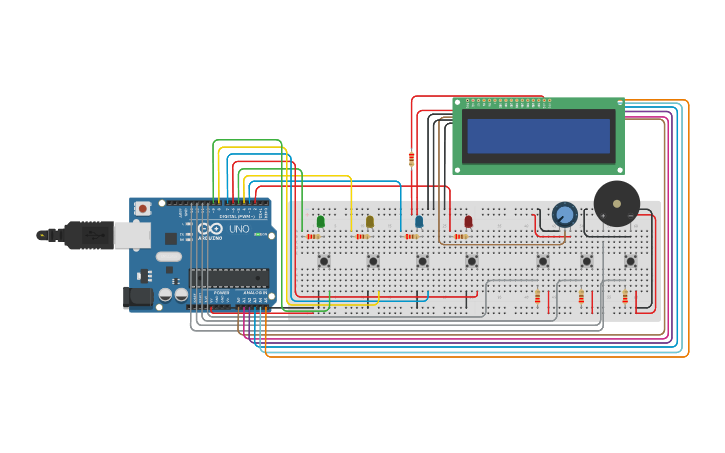 Circuit design Simón Dice - UPDS - Tinkercad