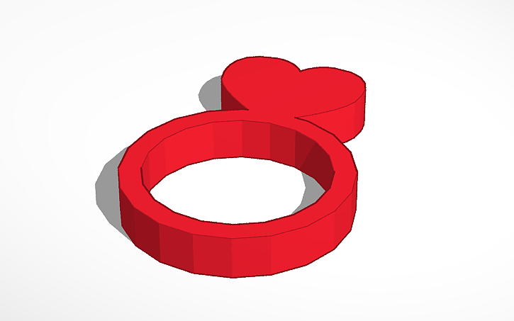 3D design Simple Heart Ring - Tinkercad
