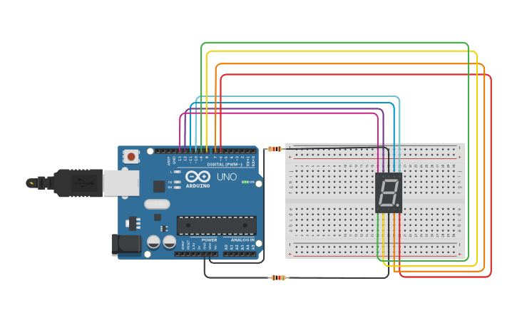 Circuit design Last 4-digit display using 7 Segment display - Tinkercad