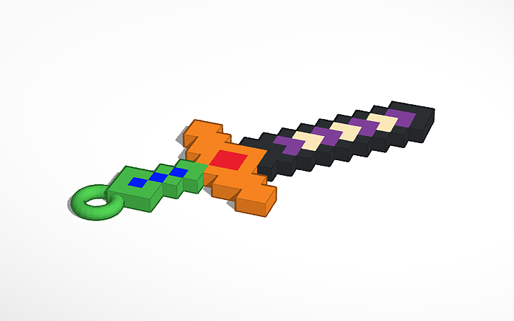 3D design the elemental minecraft sword | Tinkercad