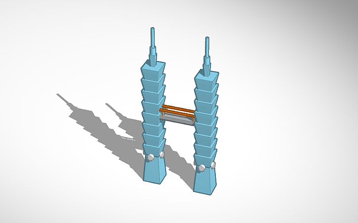 3D design Twin Tower - Tinkercad
