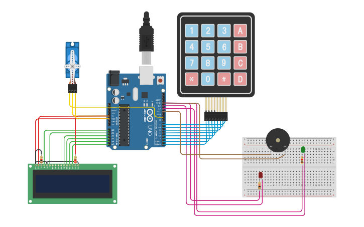 Circuit Design Biometric Door Lock System Tinkercad