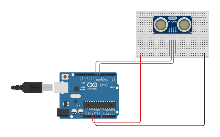Circuit design Distance Measurement - Tinkercad