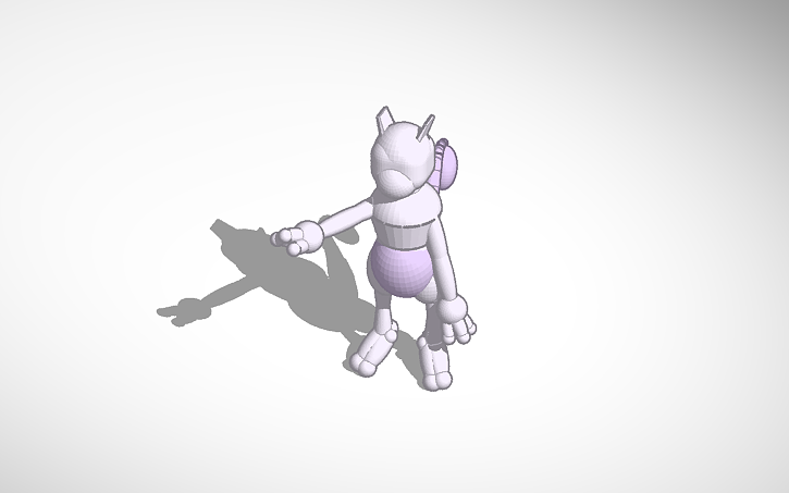 3D design mewtwo pokemon - Tinkercad