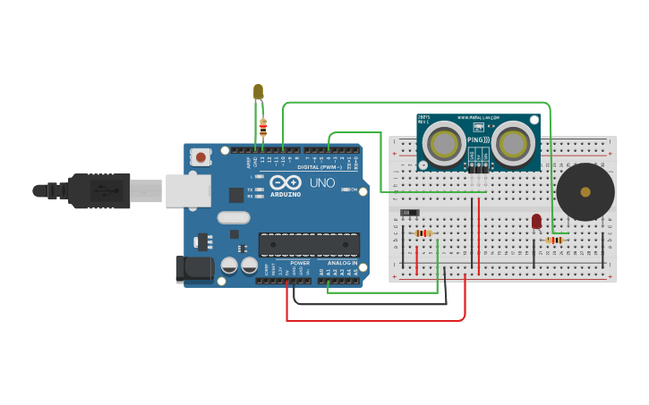 Circuit Design Collision Detection Warning System Tinkercad