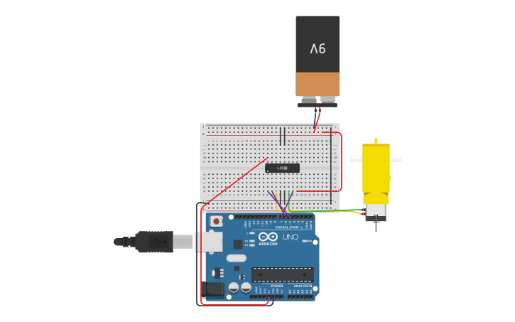 Circuit design Motor DC | Tinkercad