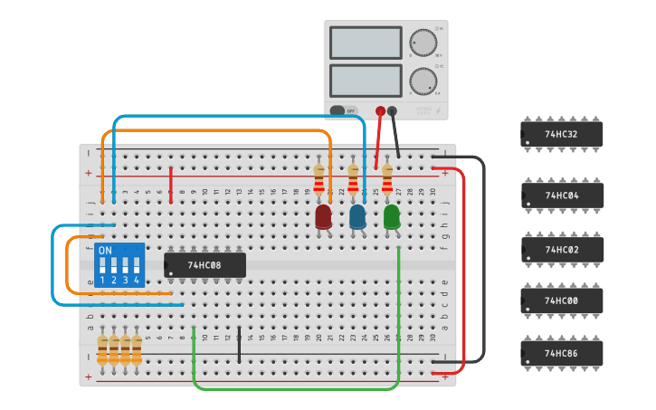 Circuit design COMPUERTAS DIGITALES - Tinkercad