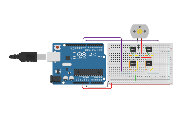 Circuit design H Bridge Arduino . - Tinkercad
