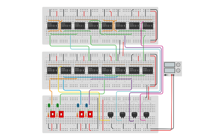 Circuit design Multiplicador de 2 x 2 bits - Tinkercad