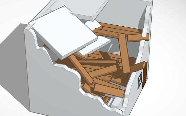 3D design Destroyed building - Tinkercad