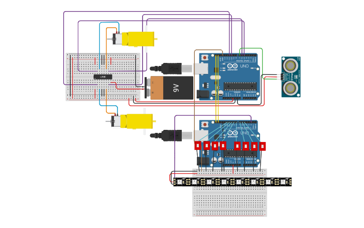 Circuit Design Labb Obstacle Avoidance And Line Follower Robot Tinkercad