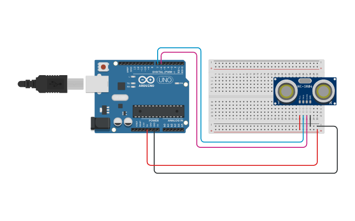 Circuit design Sensor de Proximidade - Tinkercad