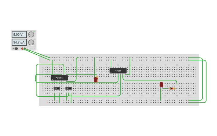 Circuit Design Circuito Half Adder Tinkercad 
