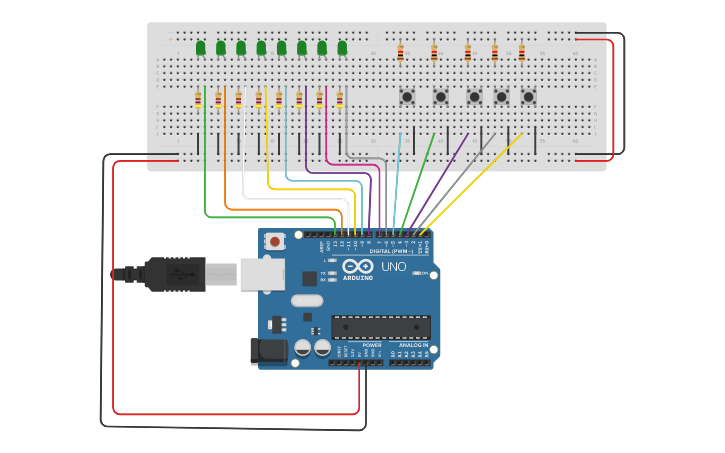 Circuit design DANCING LIGHT - Tinkercad