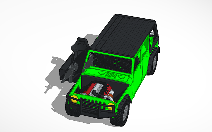 3D design POST APOCALYPTIC JEEP WRANGLER | Tinkercad
