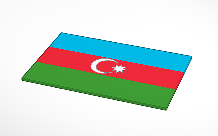 3D design Azerbaycan Bayrağı | Azerbaijan Flag - Tinkercad