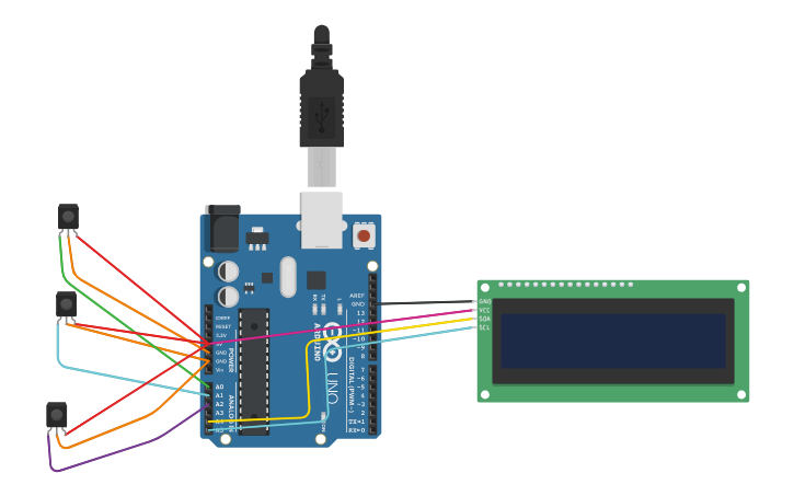 Circuit design CIRCUITO DE CONTADOR DE MONEDAS - Tinkercad