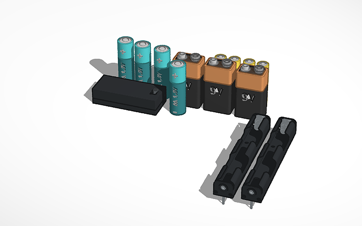 3D design Power Source Pack: Batteries - Tinkercad