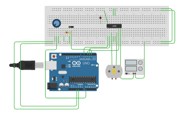 Circuit design Projeto 16 livro Arduino - Tinkercad