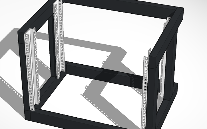 3D design Open Frame Wall Mount Rail Rack - Tinkercad