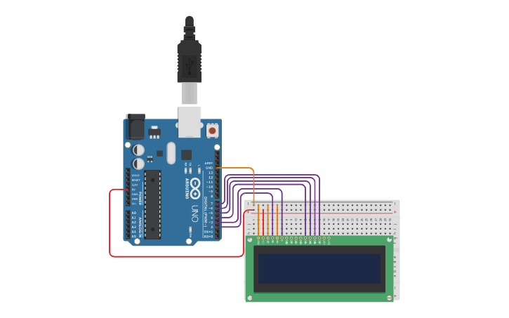 Circuit design diseñando un LCD | Tinkercad