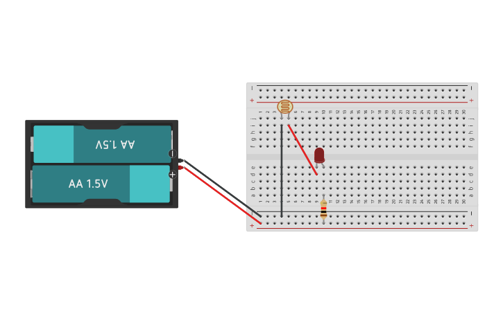 Circuit design 6) Fotorresistor - Tinkercad