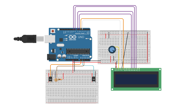 Circuit Design датчик температури та освітленості Tinkercad