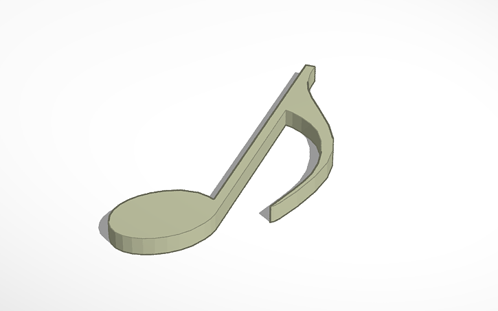3D design Eighth Note - Tinkercad