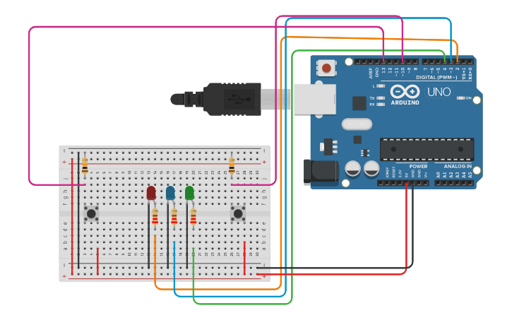 Circuit design ciclo for - Tinkercad