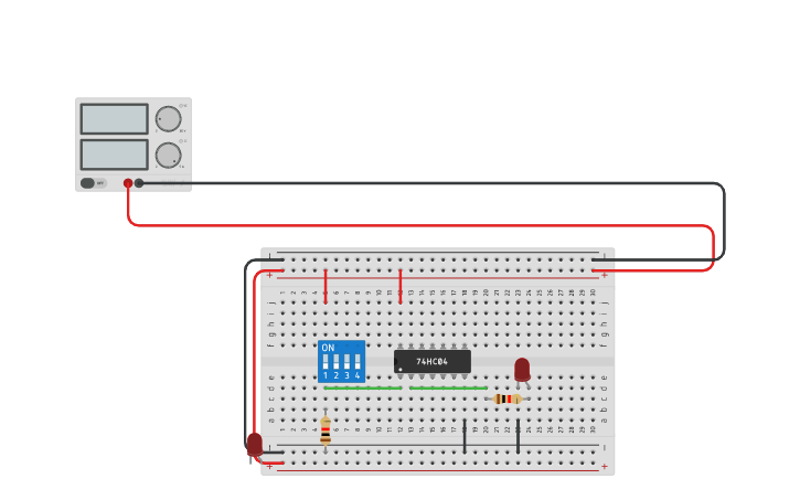 Circuit design NOT Logic Gate Circuit - Tinkercad