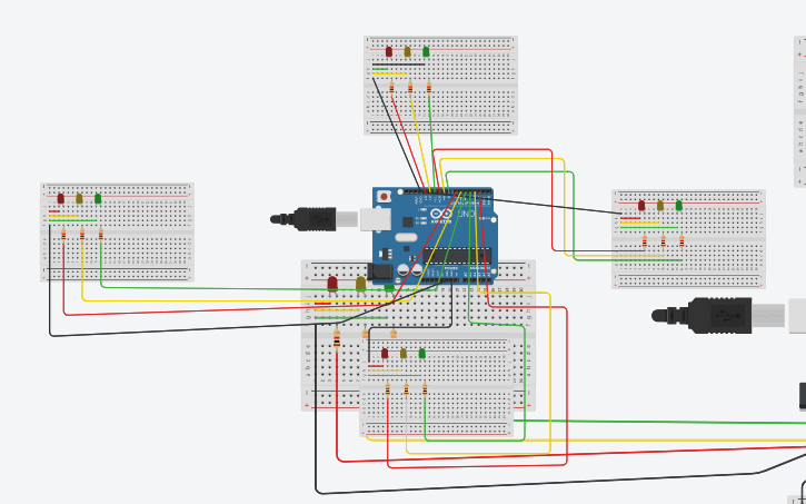 Circuit design 4 traffic | Tinkercad