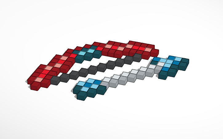 3D design Minecraft Bow and arrow (Modded) | Tinkercad