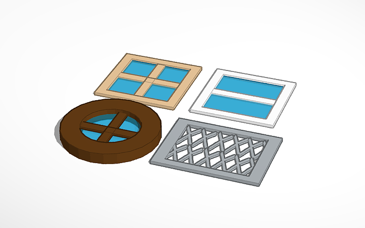 3D design Types Of Windows - Tinkercad