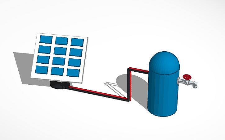 3D design Solar Water Heater Prototype - Tinkercad