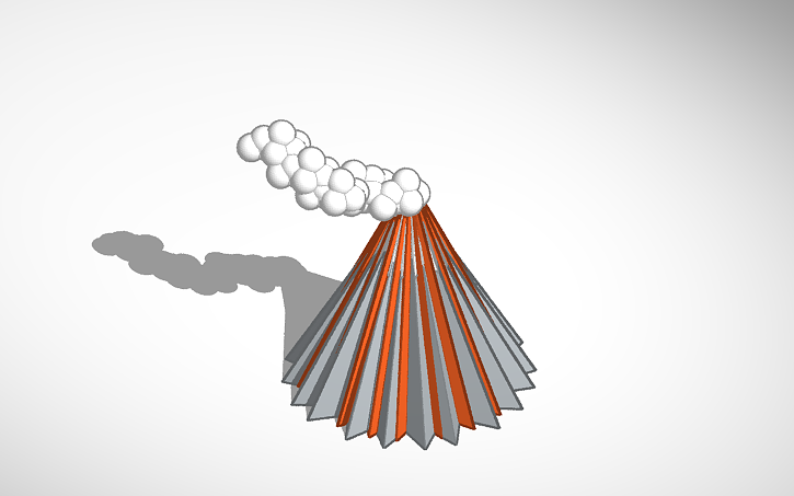 3D design Smoking volcano with lava - Tinkercad