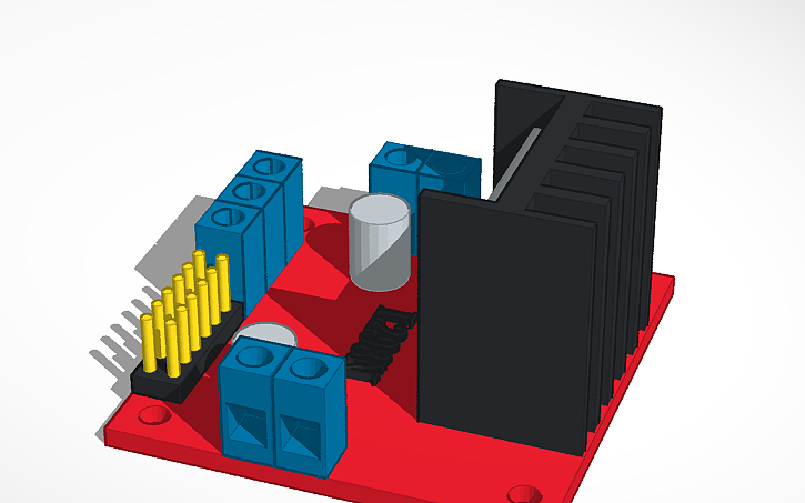 3D design L298N - Tinkercad