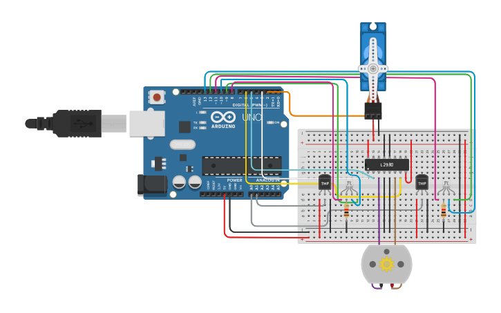 Circuit design Activity #6 – Automated Air Exchange Project - Tinkercad