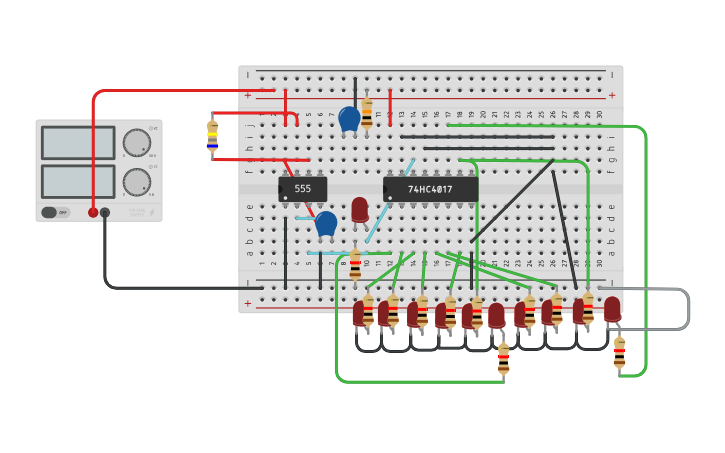Circuit design 74595 | Tinkercad