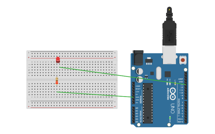Circuit design led intermitente | Tinkercad